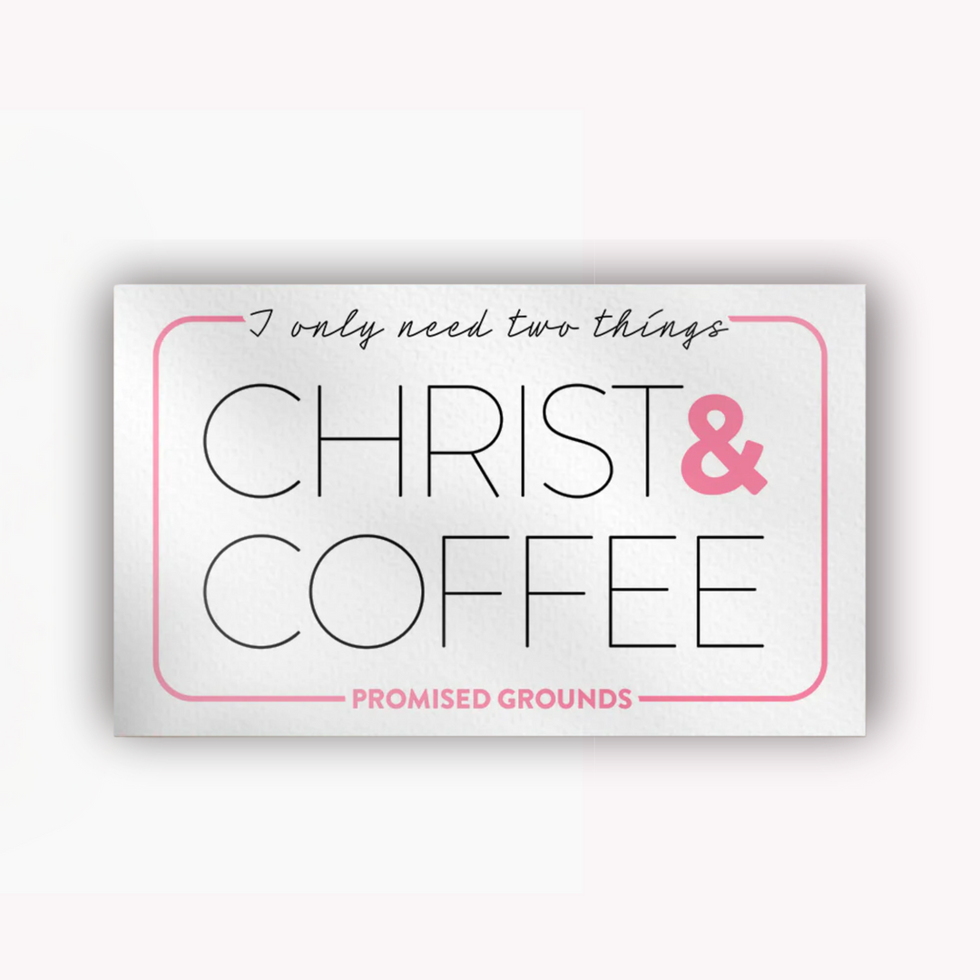 Christ & Coffee Sticker – 3"x5" Vinyl | Promised Grounds