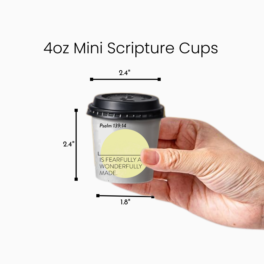 Mini Scripture Coffee Cups – 50-Pack “Fearfully & Wonderfully Made” Ed ...